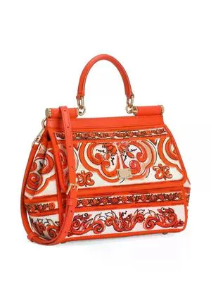 Dolce & Gabbana Small Sicily Handbag With Majolica Embroidery