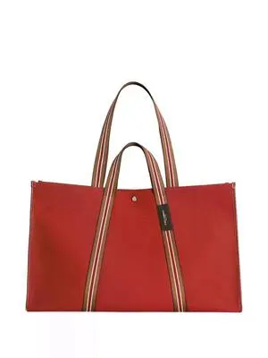 Dolce & Gabbana Canvas Shopping Bag With Calfskin Details - Red