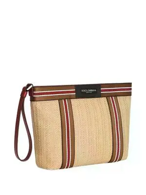 Dolce & Gabbana Essenza Toiletry Bag In Raffia - Neutrals