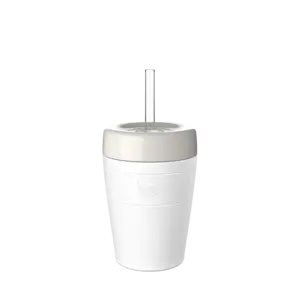 KEEPCUP Commuter Cold Cup With Straw Lid 12oz/340ml Stainless Steel Reusable Coffee Cup Bone - White