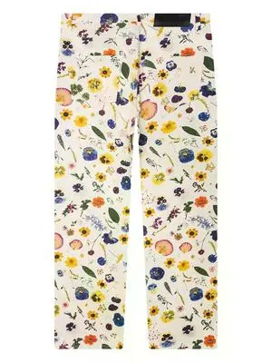 NAHMIAS Floral Beaded Jeans