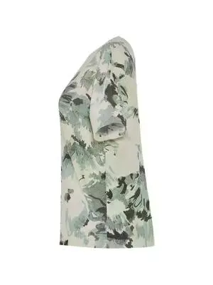 Off-White Floral Logo Print T-shirt