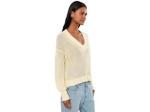 Madewell Linen Arline V-neck Pullover Sheer Pineapple