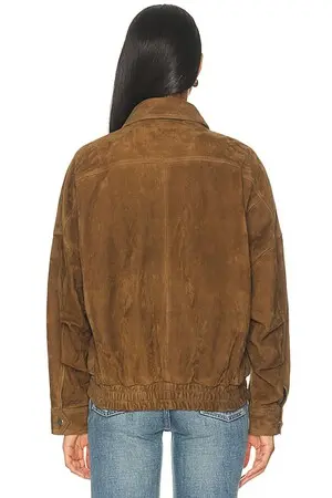 Nour Hammour Dalma Suede Jacket - Bark