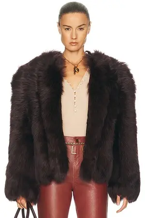 Chloé Silky Iron Lambskin Shearling Jacket