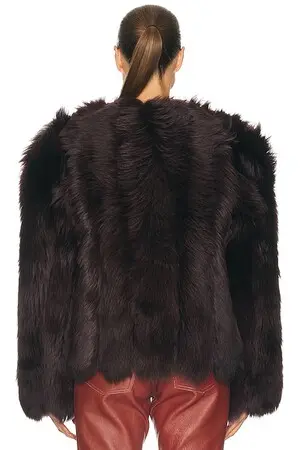 Chloé Silky Iron Lambskin Shearling Jacket