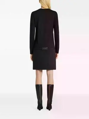 COURREGES Logo Long Sleeve Belted Mini Dress