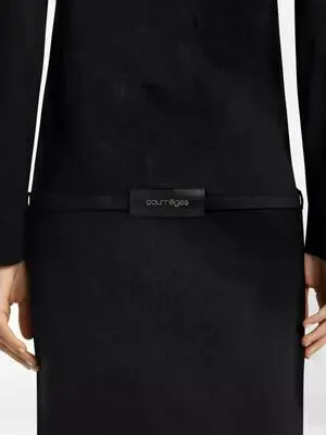COURREGES Logo Long Sleeve Belted Mini Dress