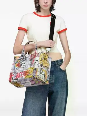 Marc Jacobs Medium The Pop Americana Canvas Tote Bag - Neutrals