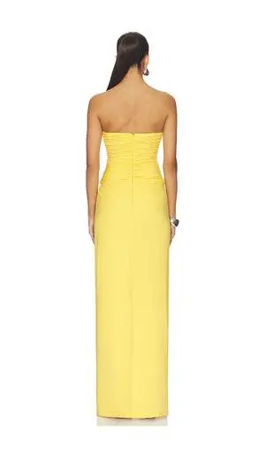 Simkhai Yellow Strapless Gown - Mango