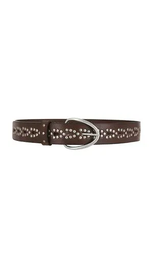 Free People Preston Studded Leather Belt - Mocha