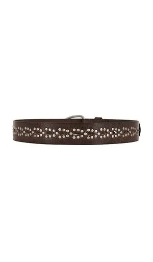 Free People Preston Studded Leather Belt - Mocha