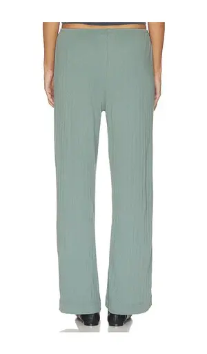 Donni. Pointelle Simple Crop Pant - Sage