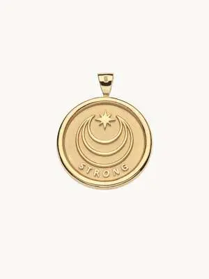 JANE WIN JEWELRY MARKET Rising Sun Pendant Coin - Gold