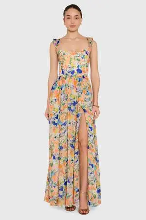 Amanda Uprichard Terrassa Maxi Dress - Orange Multi