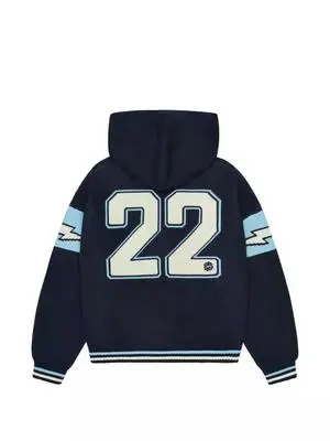 BROKEN PLANET Varsity Zip-up Hoodie - Blue
