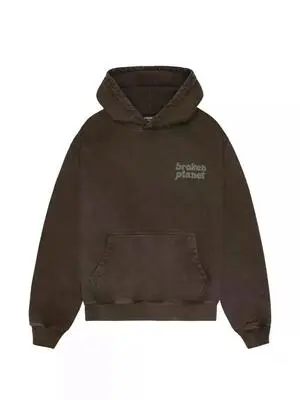 BROKEN PLANET Washed-effect Hoodie - Brown