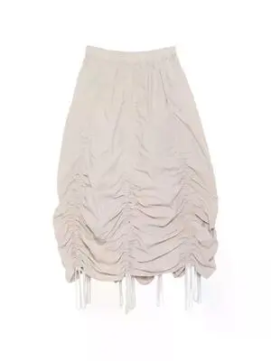 LAUREN MANOOGIAN Ruched Drawstring Skirt
