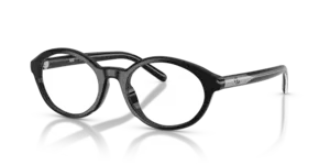 DIESEL® Tortoiseshell Patterned Round Frame Eyeglasses - Solid Black