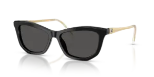 SWAROVSKI Cat Eye Sunglasses With Gold Tone Accents - Noir