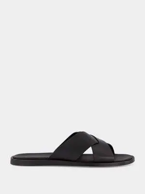 Orlebar Brown Muro Leather Crossover Sandals - Black