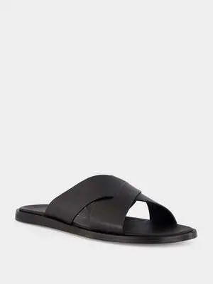 Orlebar Brown Muro Leather Crossover Sandals - Black