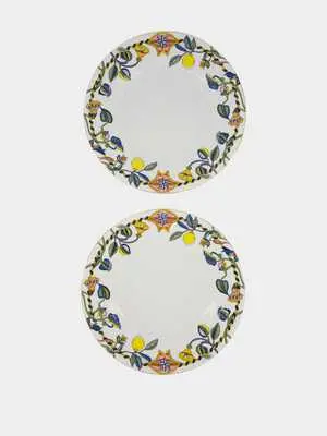 La DoubleJ Borboni Impero Porcelain Dinner Plates Set Of 2