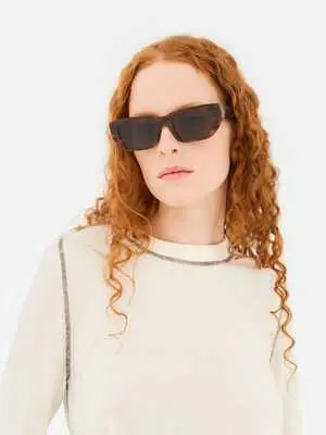 RETROSUPERFUTURE Ra Havana Striata Rectangular Sunglasses - Brown