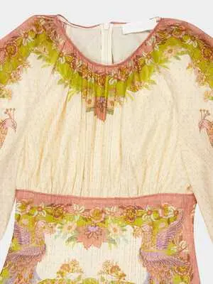 Zimmermann Indra Chartreuse Floral Mini Dress - Multicolour