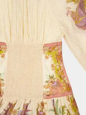 Zimmermann Indra Chartreuse Floral Mini Dress - Multicolour