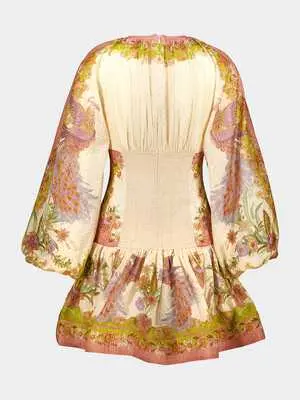 Zimmermann Indra Chartreuse Floral Mini Dress - Multicolour