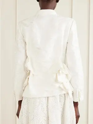 Comme Des Garçons Ruffled Brocade Jacket