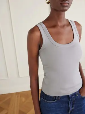 FLORE FLORE Hillie Organic Cotton-jersey Tank - Gray