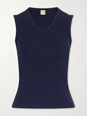 FLORE FLORE Jill" Organic Cotton-jersey V-neck Tank