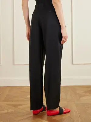 Givenchy Pleated Wool And Mohair-blend Wide-leg Pants