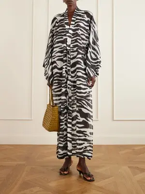 Attico Zebra-print Cotton Kaftan