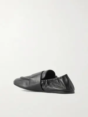 Loewe Toggle Embellished Leather Loafers - Black