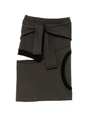 OPEN YY Cut-out Colour-block Midi Skirt