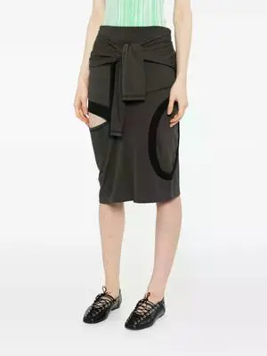 OPEN YY Cut-out Colour-block Midi Skirt