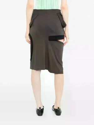 OPEN YY Cut-out Colour-block Midi Skirt