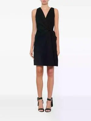 LANVIN V-neck Knot Detail Mini Dress