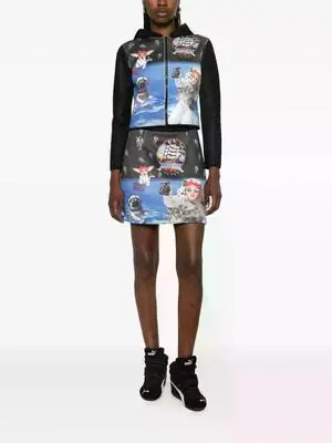 The Artistylist Graphic Print Hooded Jacket - Black