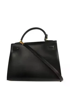 Hermès 1996 Sellier Kelly 32 Two-way Leather Handbag - Black