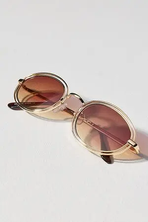 I-SEA Oval Rim Sunglasses - Silver/mauve