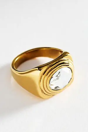 Anthropologie Chunky Stone Cocktail Ring - Clear