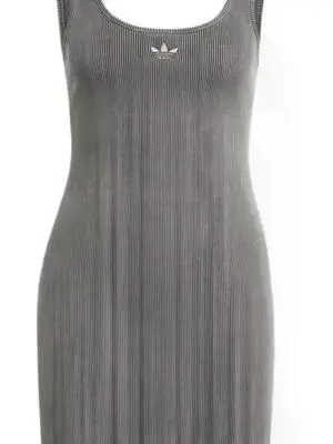 Adidas Ribbed Knit Logo Patch Dress