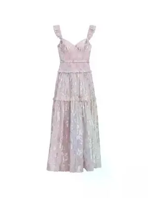 SELF-PORTRAIT Chiffon Ruffled Maxi Dress