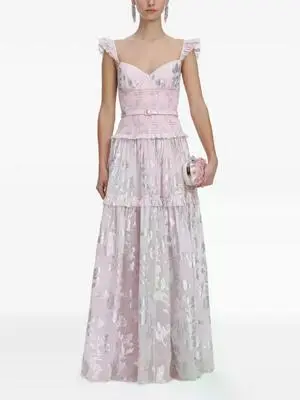 SELF-PORTRAIT Chiffon Ruffled Maxi Dress