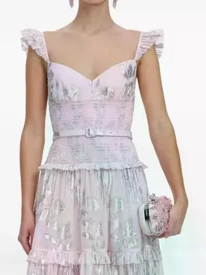 SELF-PORTRAIT Chiffon Ruffled Maxi Dress