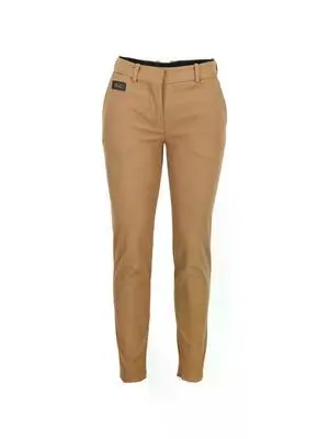 Dolce & Gabbana Beige Twill Logo Patch Trousers
